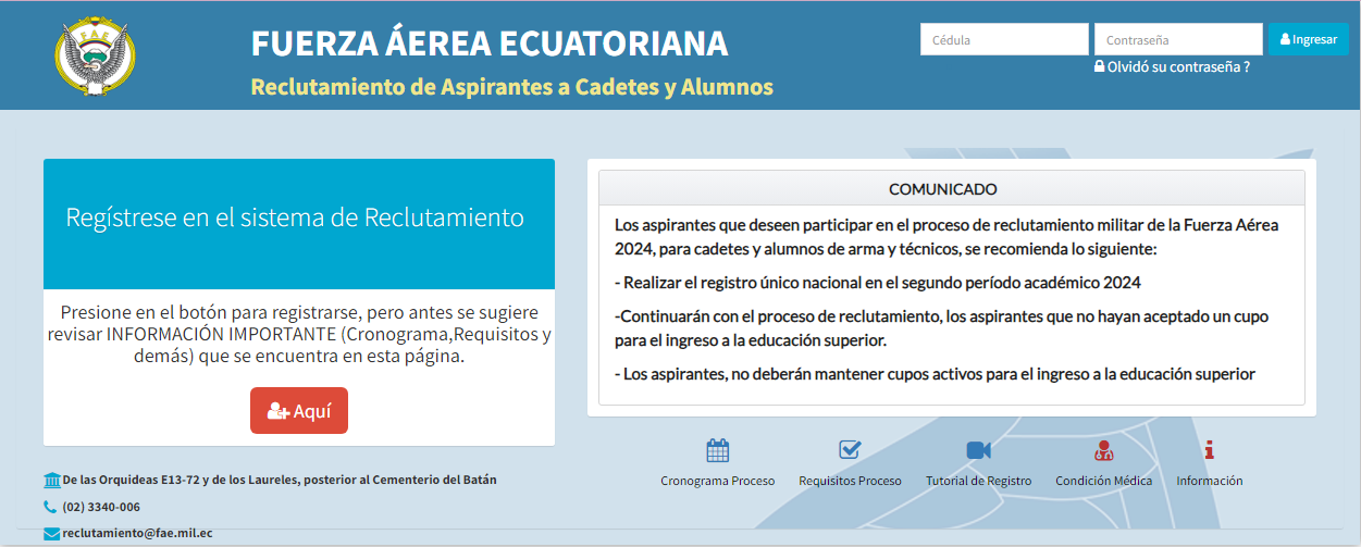 Inscripciones Reclutamiento FAE 2024 - Requisitos, cronograma